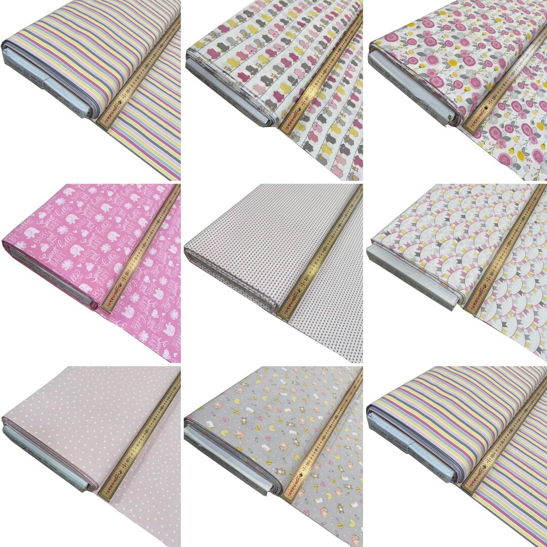 100% Certified Organic Cotton Fabric Cute Baby Girl Coordinating ...