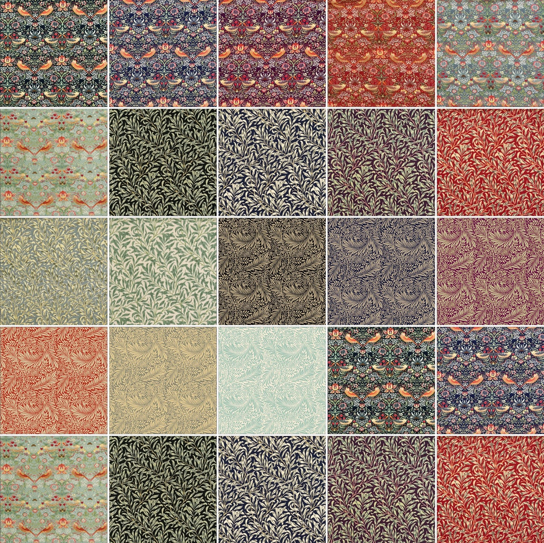William Morris Pure Crafty Cotton Fabric Colour Coordinating Victorian ...