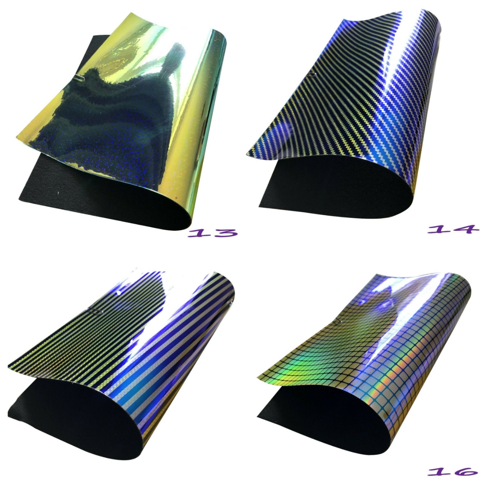 Reflective Holographic Metallic PU Leather Vinyl A4 Sheets Bows Bags ...