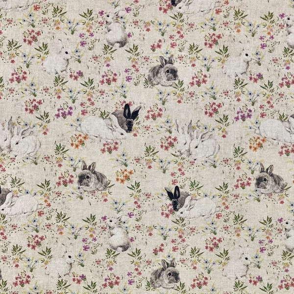 Rabbit Print Fabric - Etsy