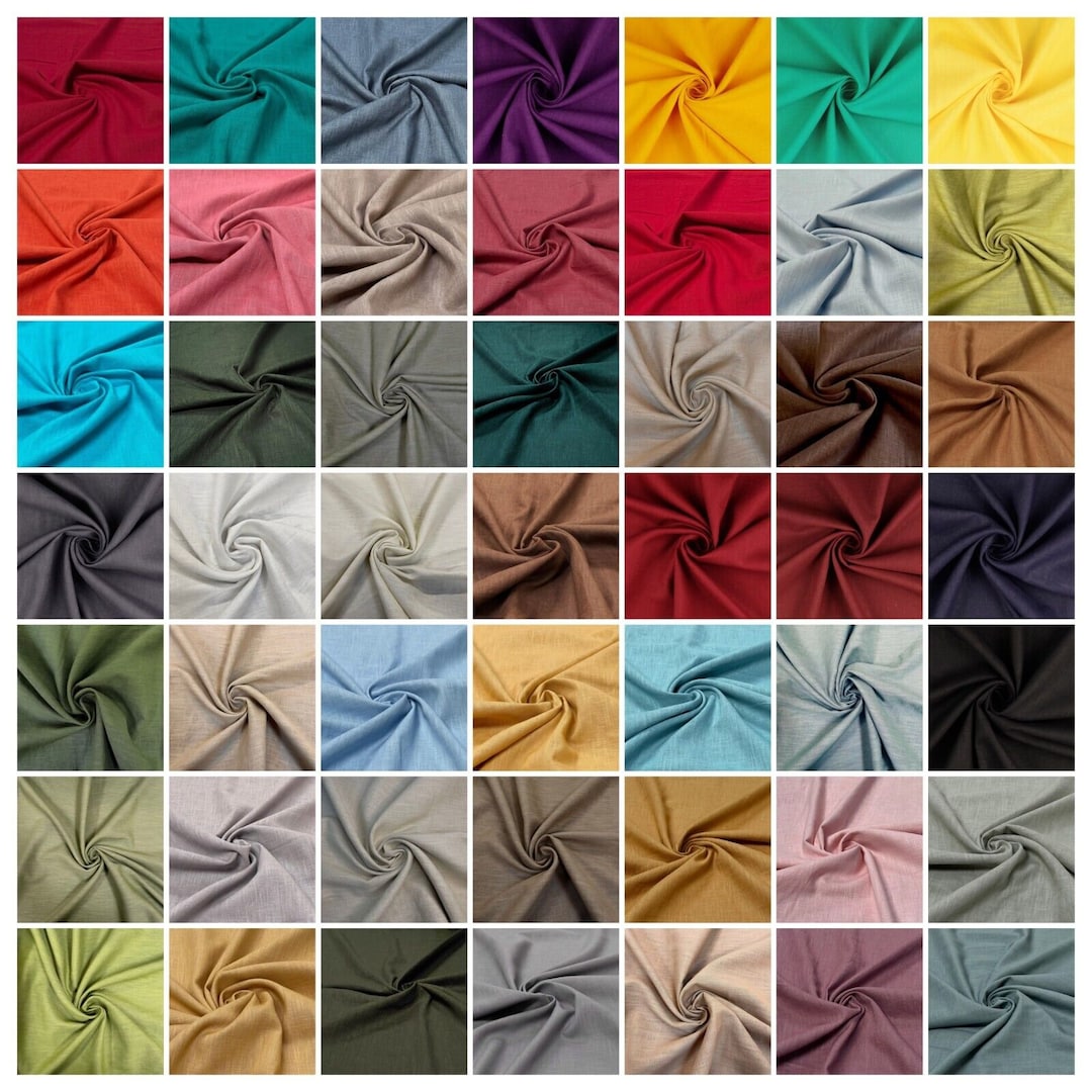 100% Pure Washed Linen Flax Fabric 45 Colours 136cm Wide 240gsm per ...