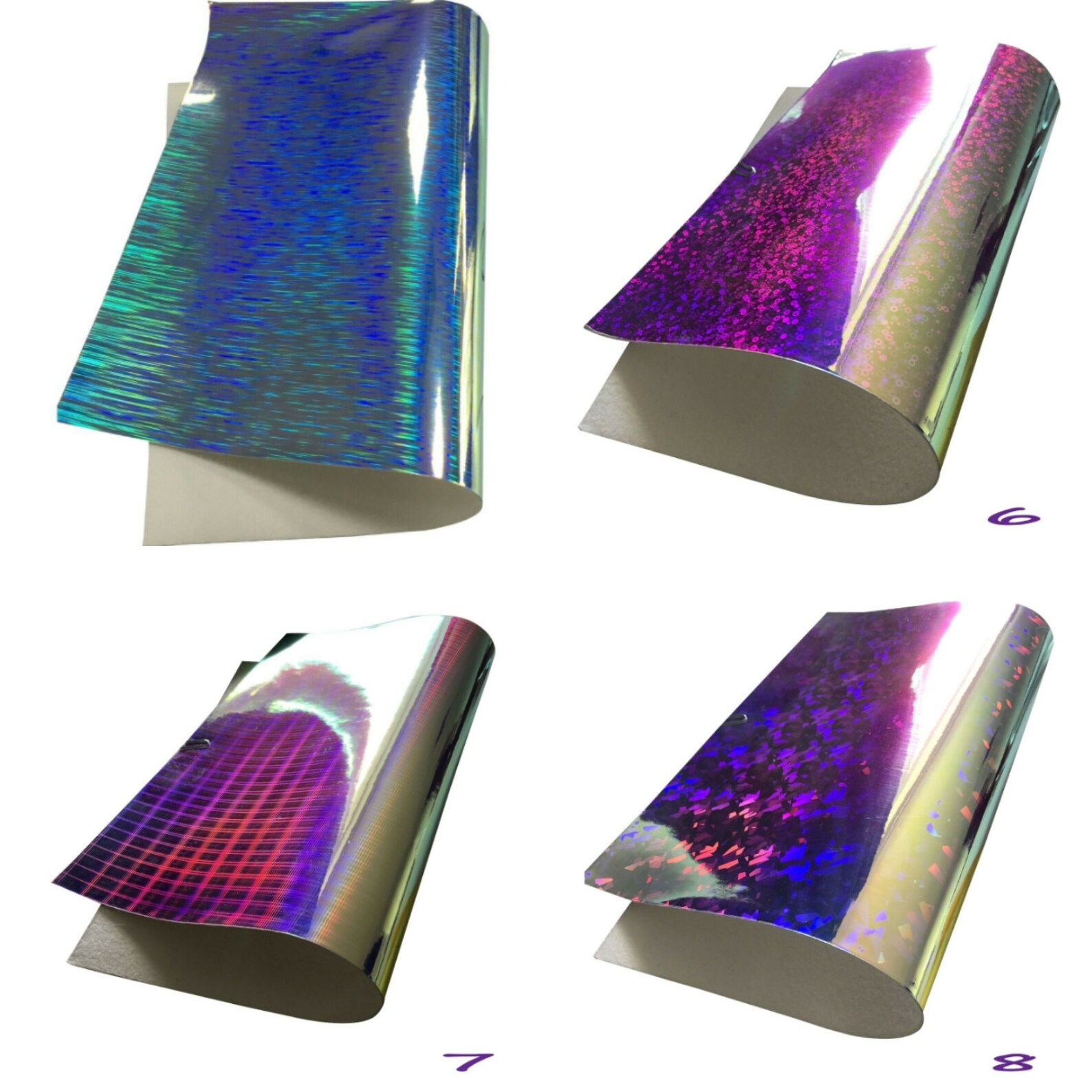 Reflective Holographic Metallic PU Leather Vinyl A4 Sheets Bows Bags ...