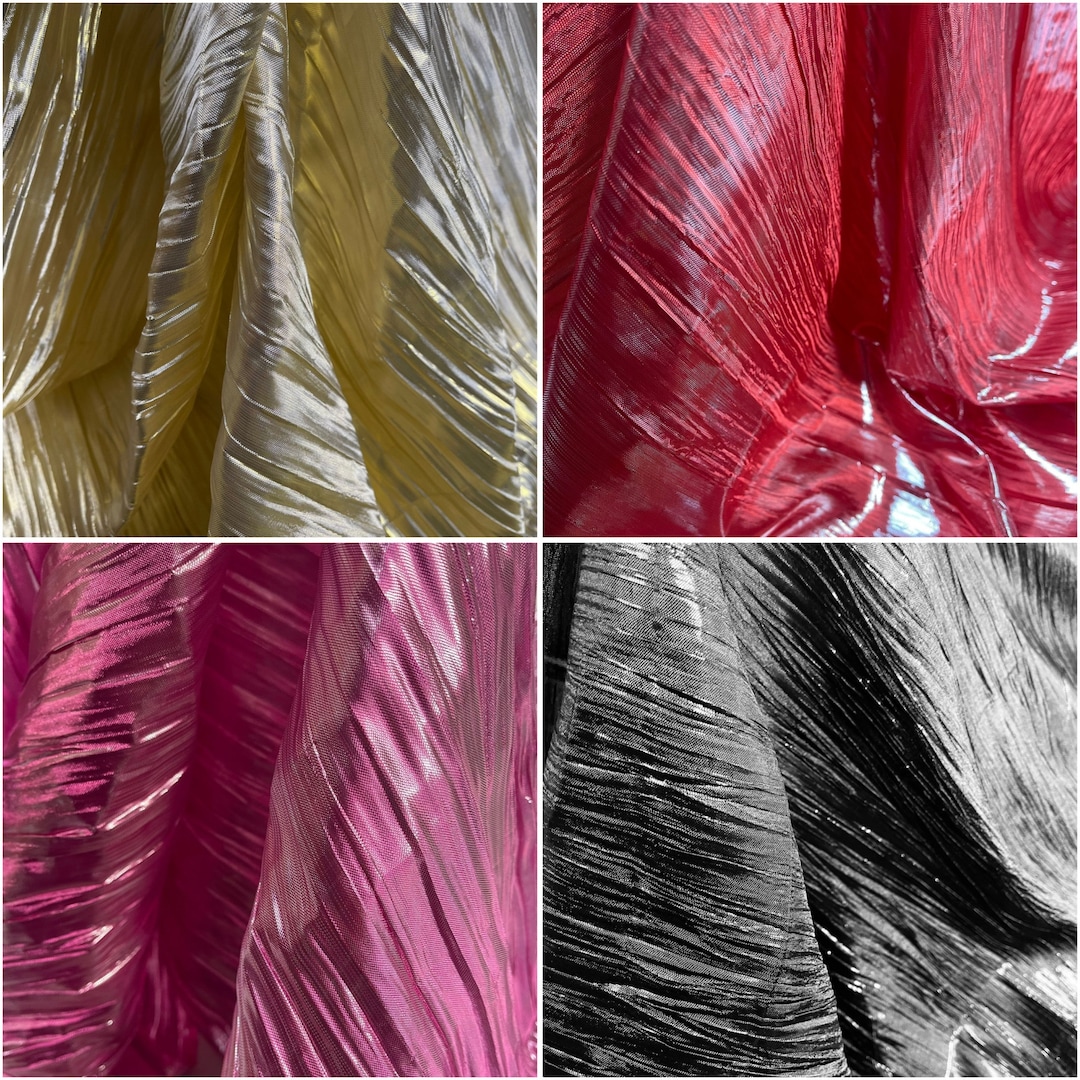 Metallic Crushed Premium Lame Durable Strong Fabric 124cm Wide Sold per ...