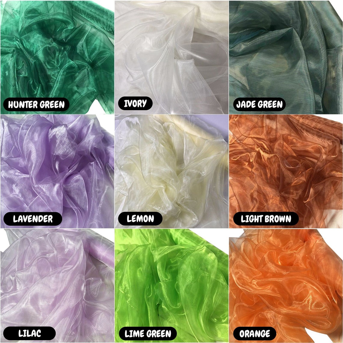 40 Colours Sheer Organza Fabric Voile Sold per METRE Curtain | Etsy UK