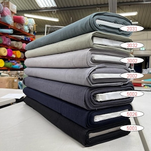 100% Pure Washed Linen Flax Fabric 45 Colours 136cm Wide 240gsm per ...