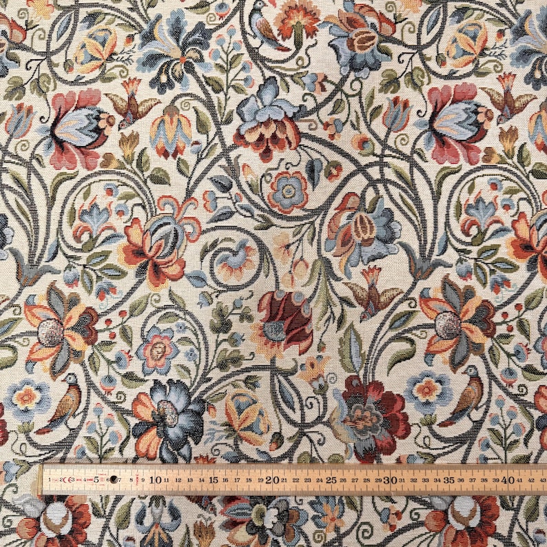 Luxury Floral Tapestry Cotton Rich Upholstery Fabric 55" Wide - Etsy