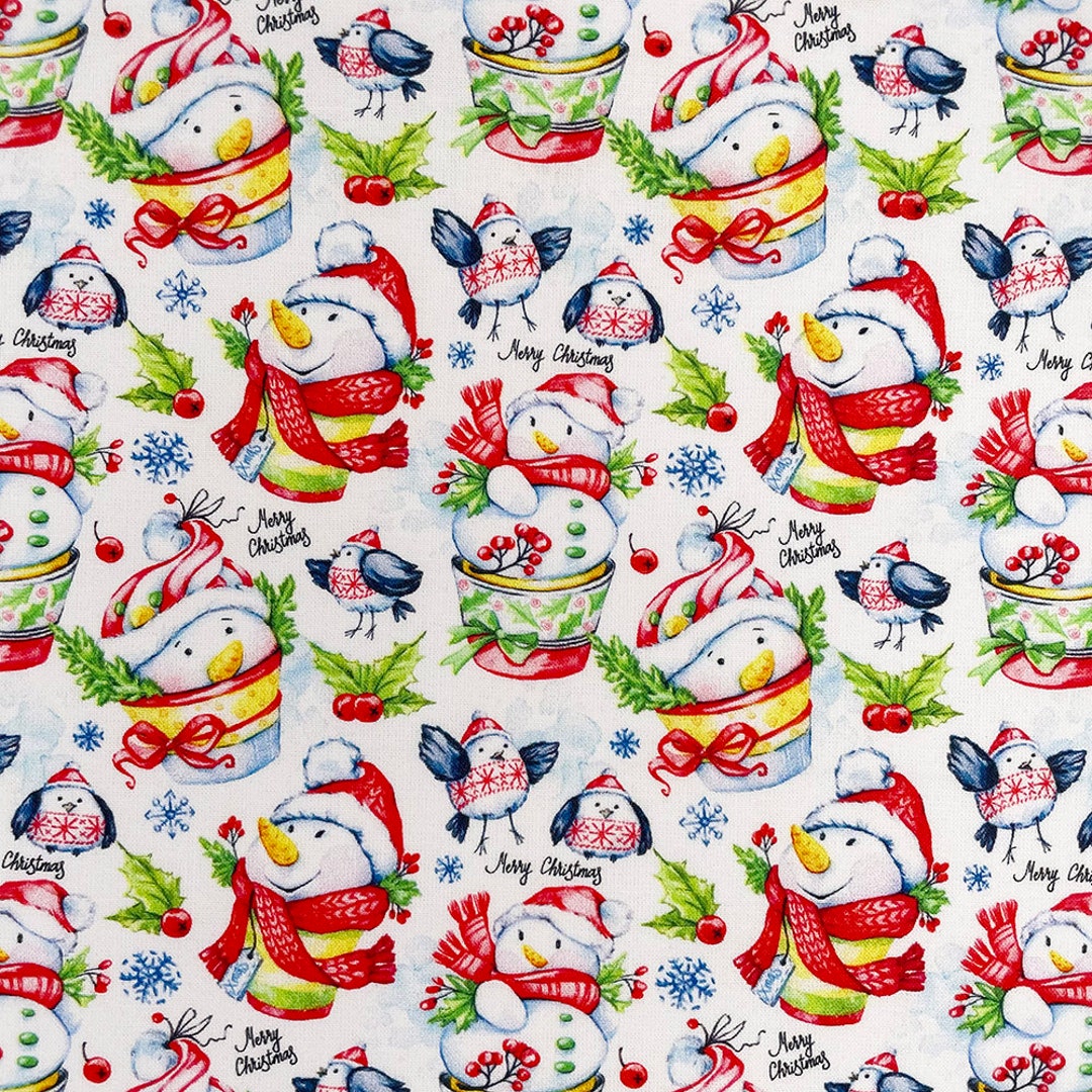 100% Cotton Christmas Fabric Digital Print Material Sold by the Metre ...