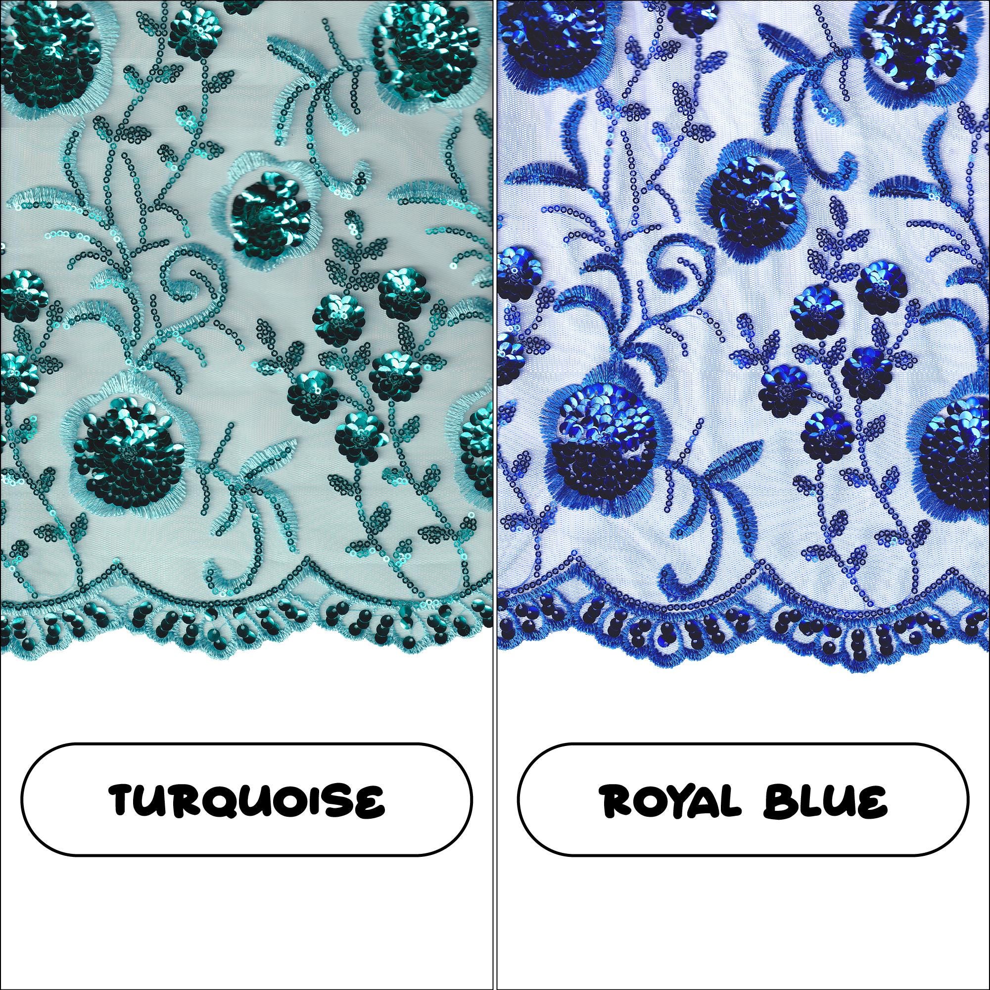 Japanese-inspired Sequined Lace Fabric in 10 Beautiful Colours 130cm ...