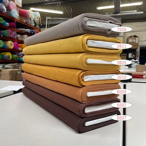 100% Pure Washed Linen Flax Fabric 45 Colours 136cm Wide 240gsm per ...