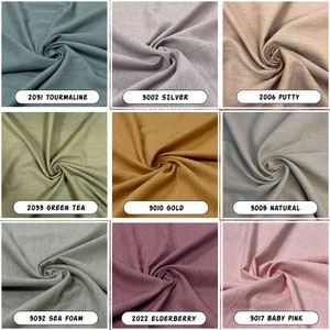 100% Pure Washed Linen Flax Fabric 45 Colours 136cm Wide 240gsm per ...