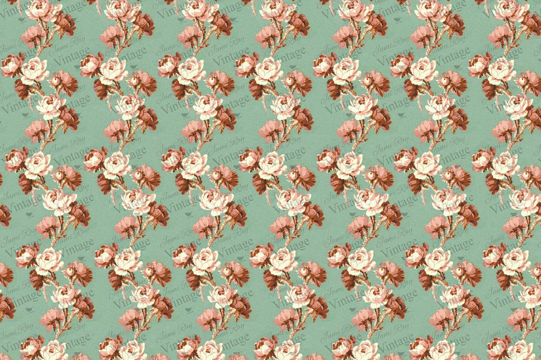 JRV Decoupage Paper - Cottage Floral by Jamie Ray Vintage Blue and Pink ...