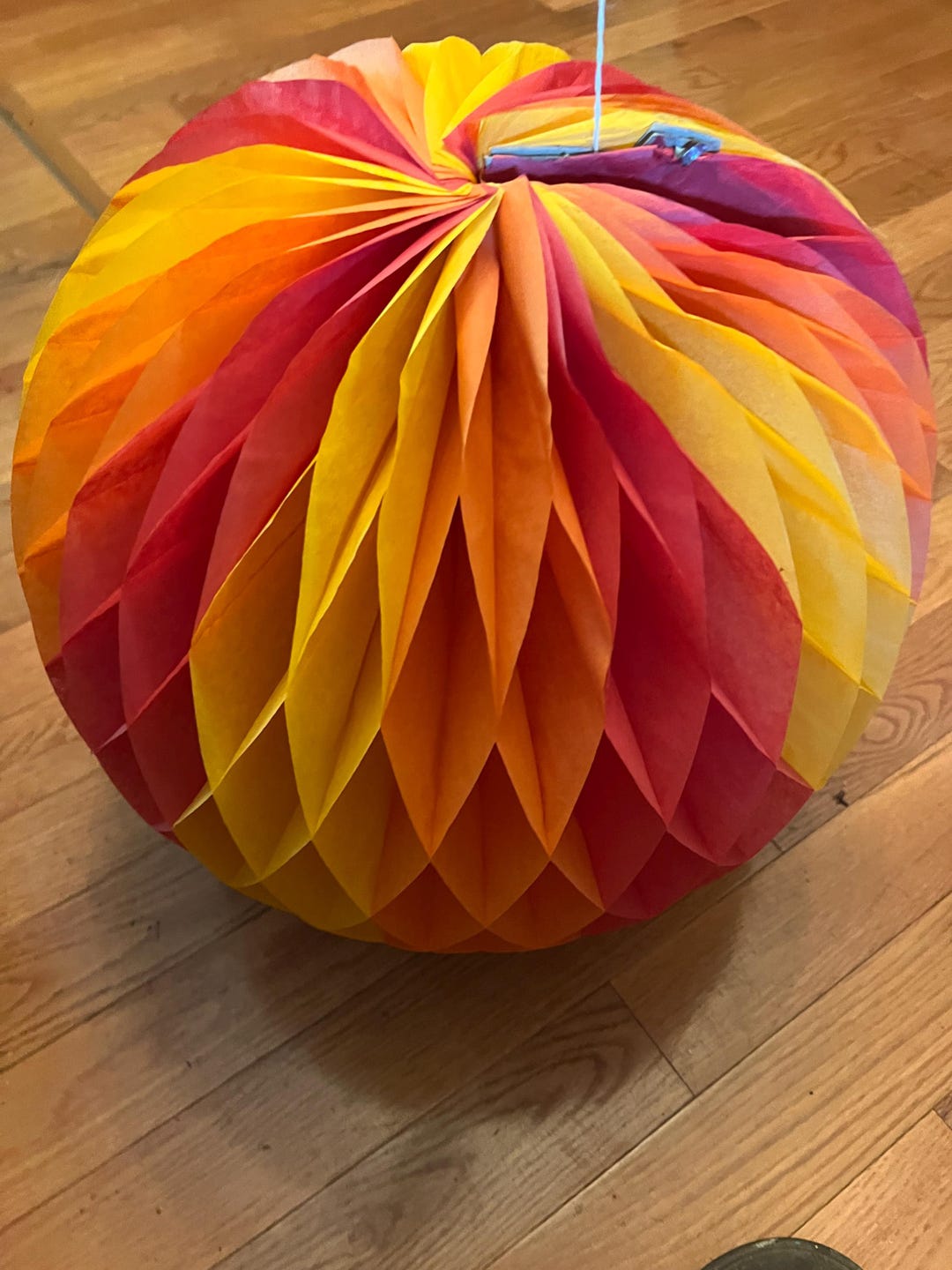 Vintage Honeycomb Halloween Ball in Yellow Orange Red in Good Condition ...