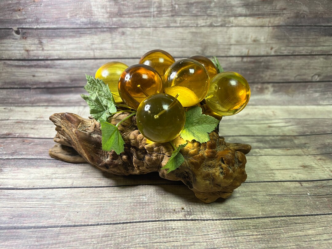 Vintage Lucite Amber Grape Cluster Mid Century Modern Decor Grapes on ...