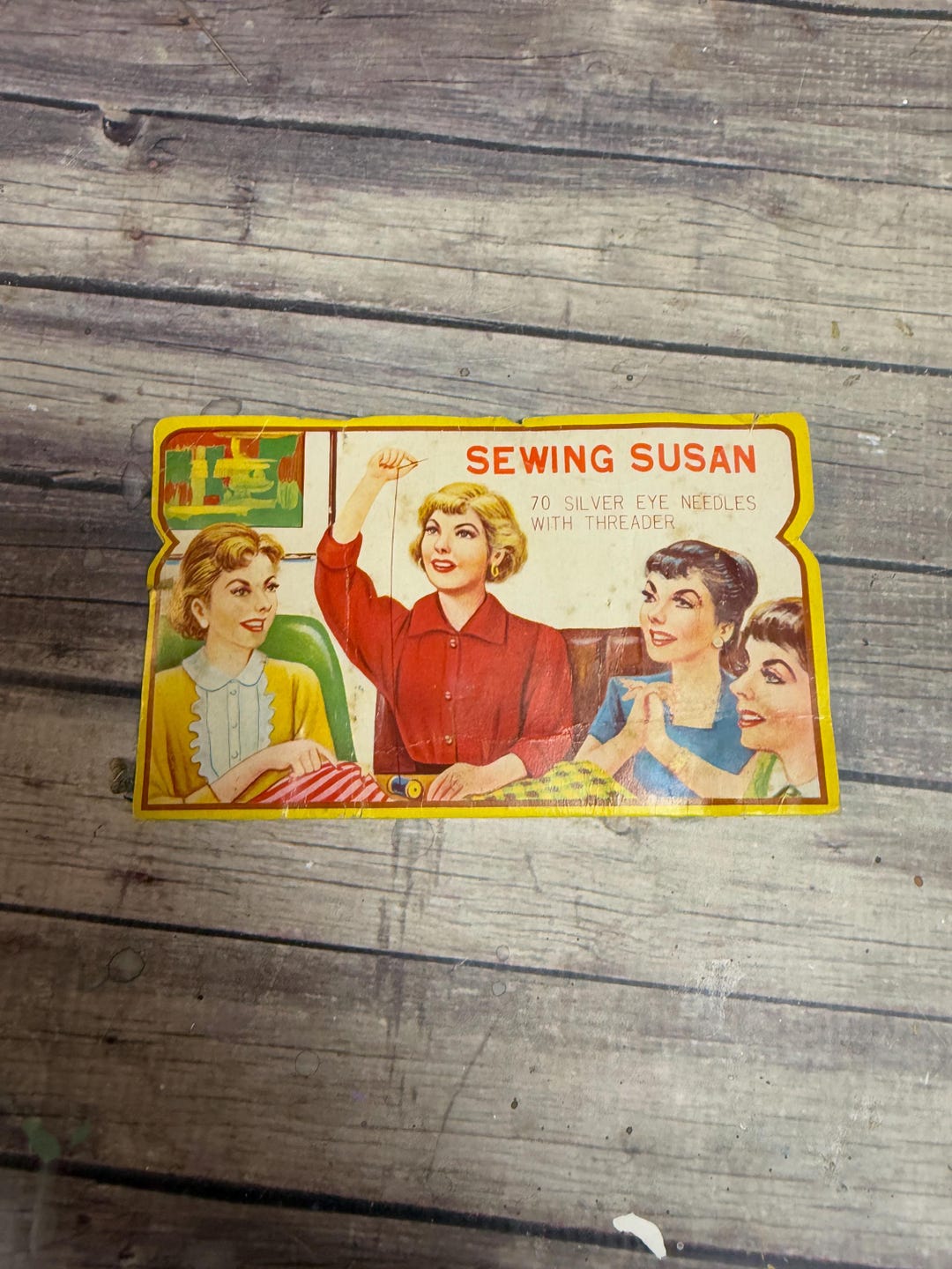 Sewing Susan Needle Pack From 1950's Gold Eye Needles Original ...