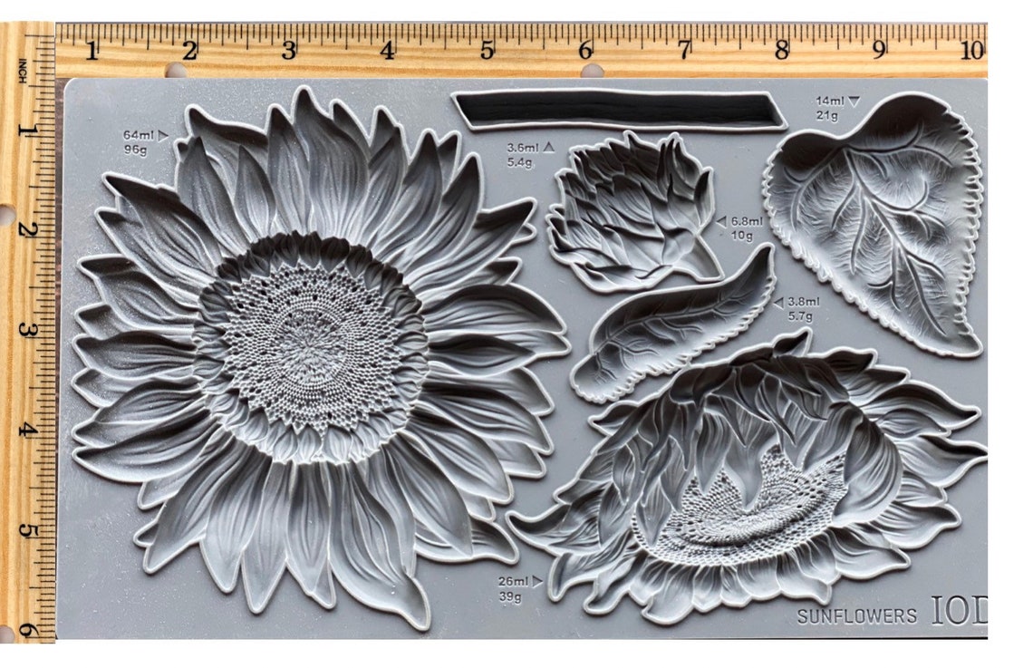 Sunflower Decor Mould: IOD Clay Resin Jewelry Making - Etsy
