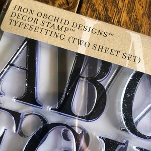 IOD Typesetting (two Sheet Set) Decor Stamp Iron Orchid Designs for ...