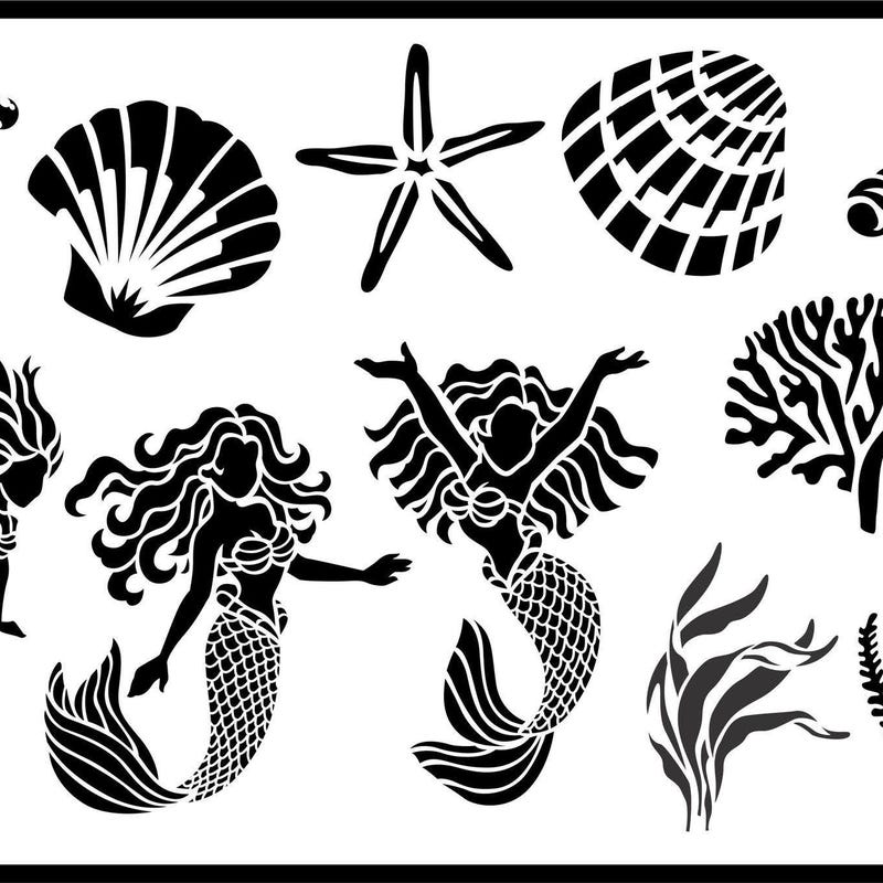 Mermaid Stencil - Etsy