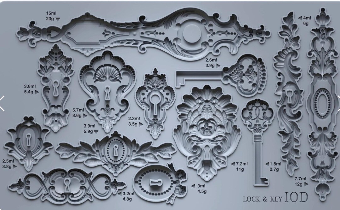 Lock and Key IOD Decor Mould: Doorplates for Clay & Resin - Etsy