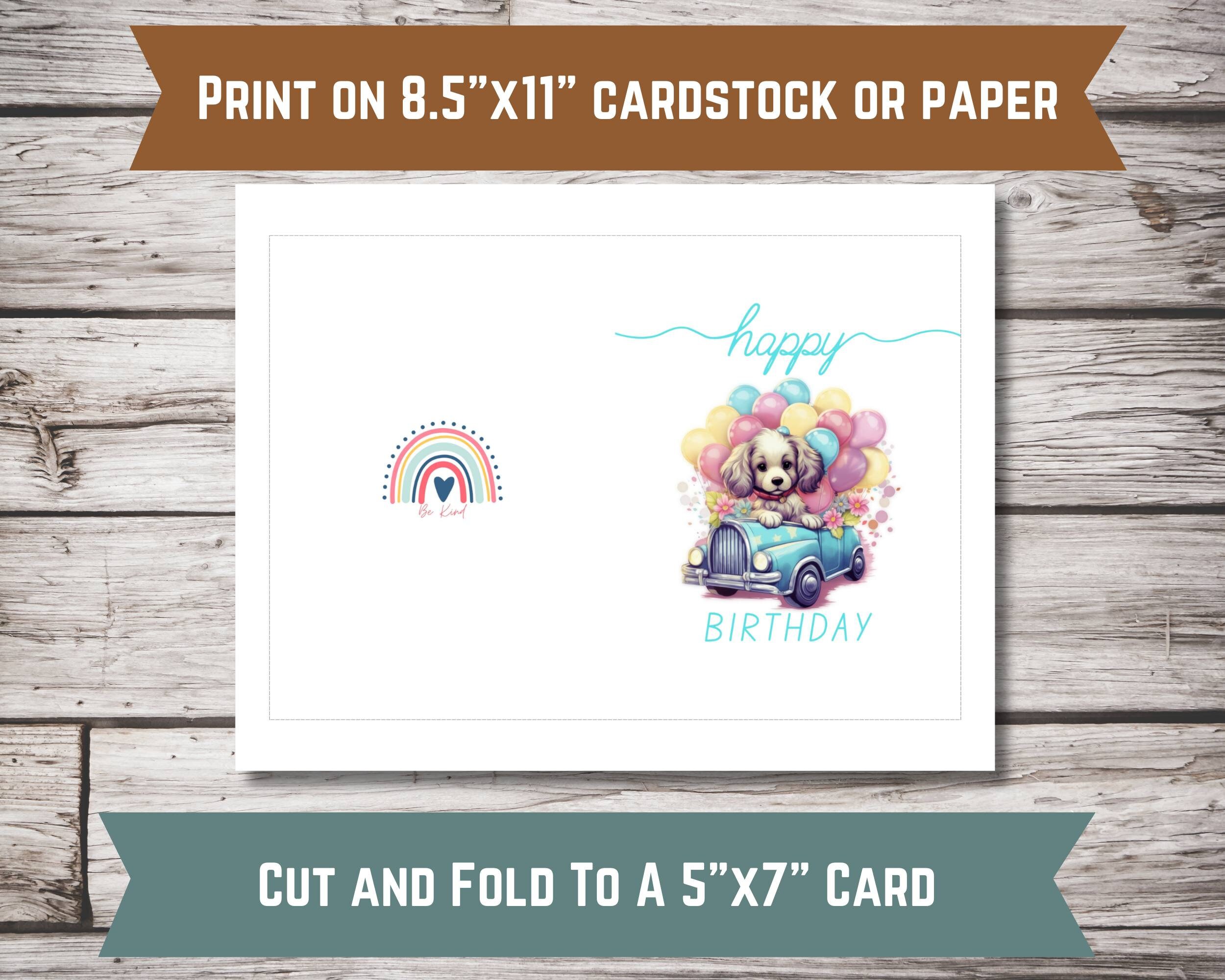 Printable Digital Happy Birthday, Dog Lovers, Sweet Puppy, Balloons ...