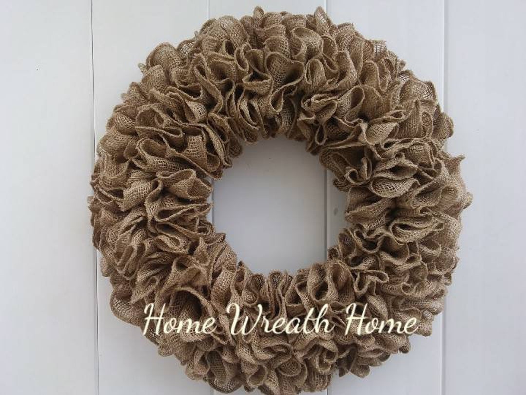Rustic Burlap Wreath, Rustic Burlap Decor, Simple Burlap Wreath, Plain ...