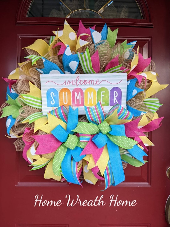 Hello Summer Hello Summer Wreath Summer Wreath Wreath for - Etsy