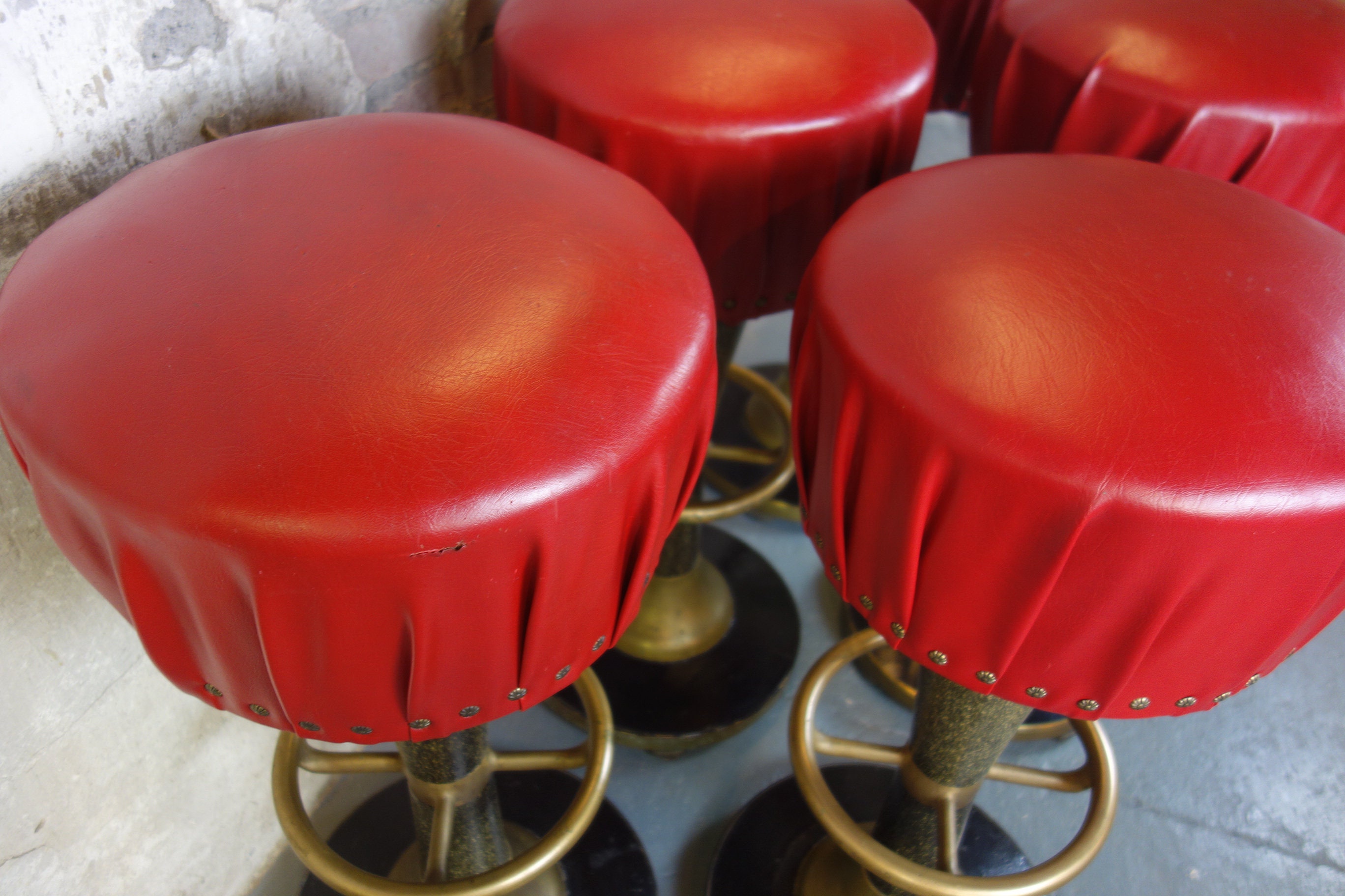 Set of 5 Vintage Bar Stool Rockabilly Bar Chair Armchair | Etsy