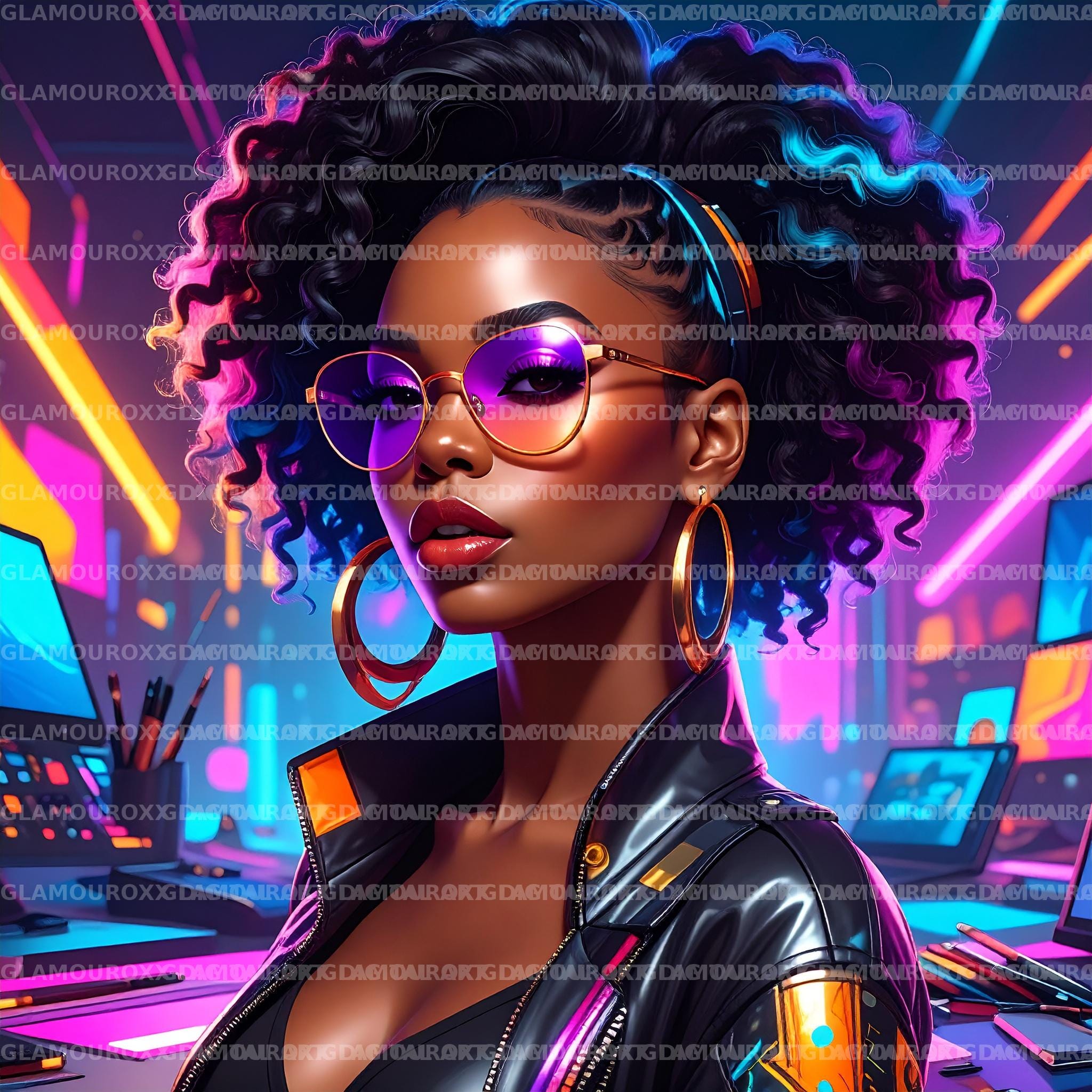 Black Girl Boss Prints: Glam Female CEO Digital Art (PNG & PDF Download ...