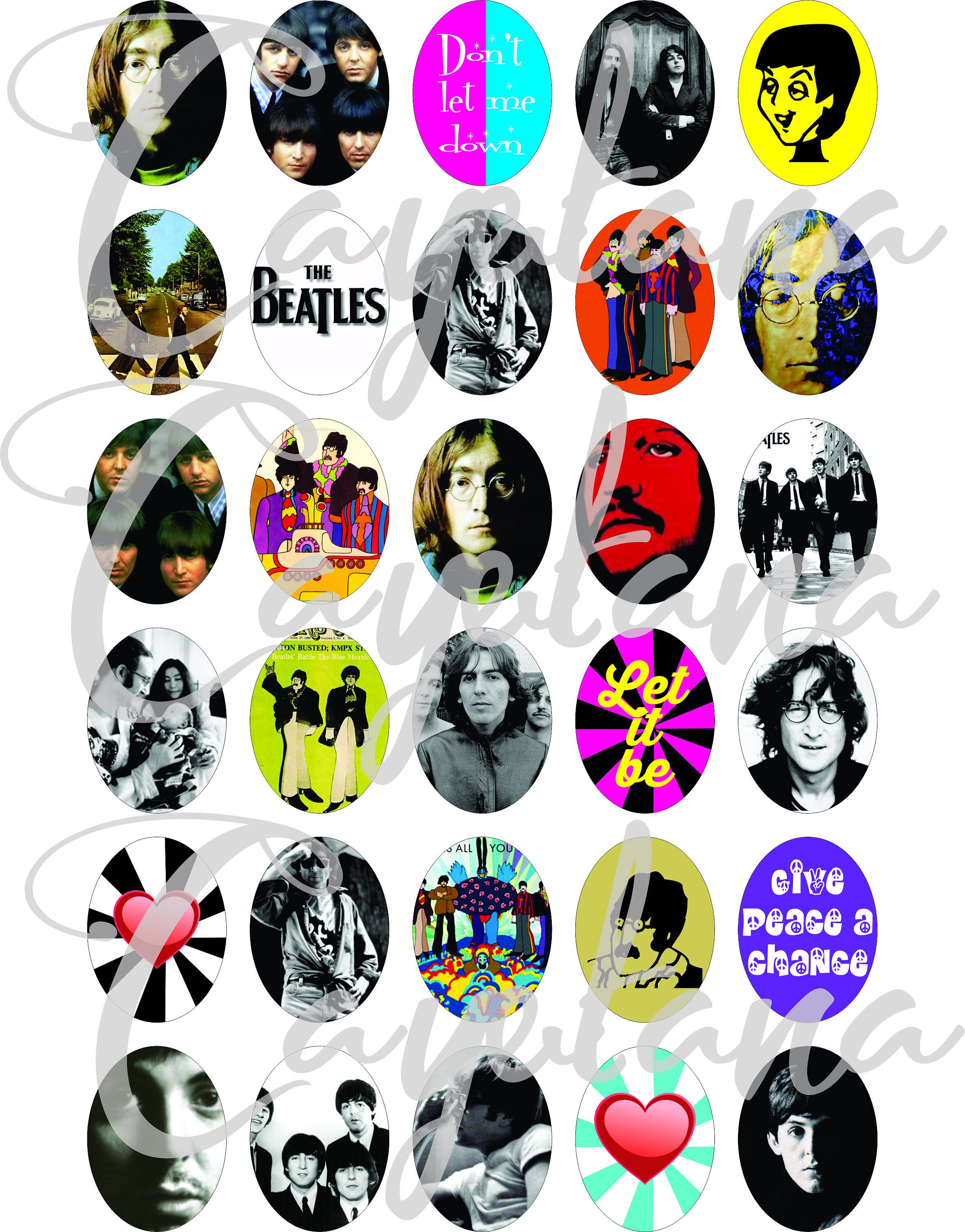 Printable the Beatles Images for Pendant, Scrapbook and More Vintage ...