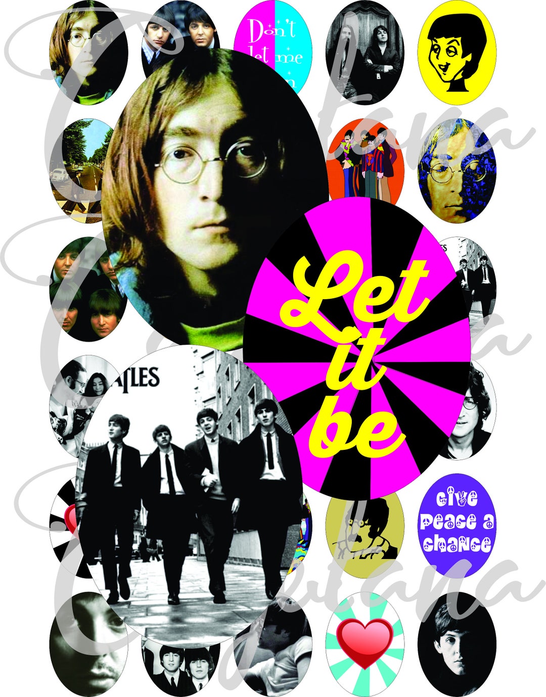 Printable the Beatles Images for Pendant, Scrapbook and More Vintage ...