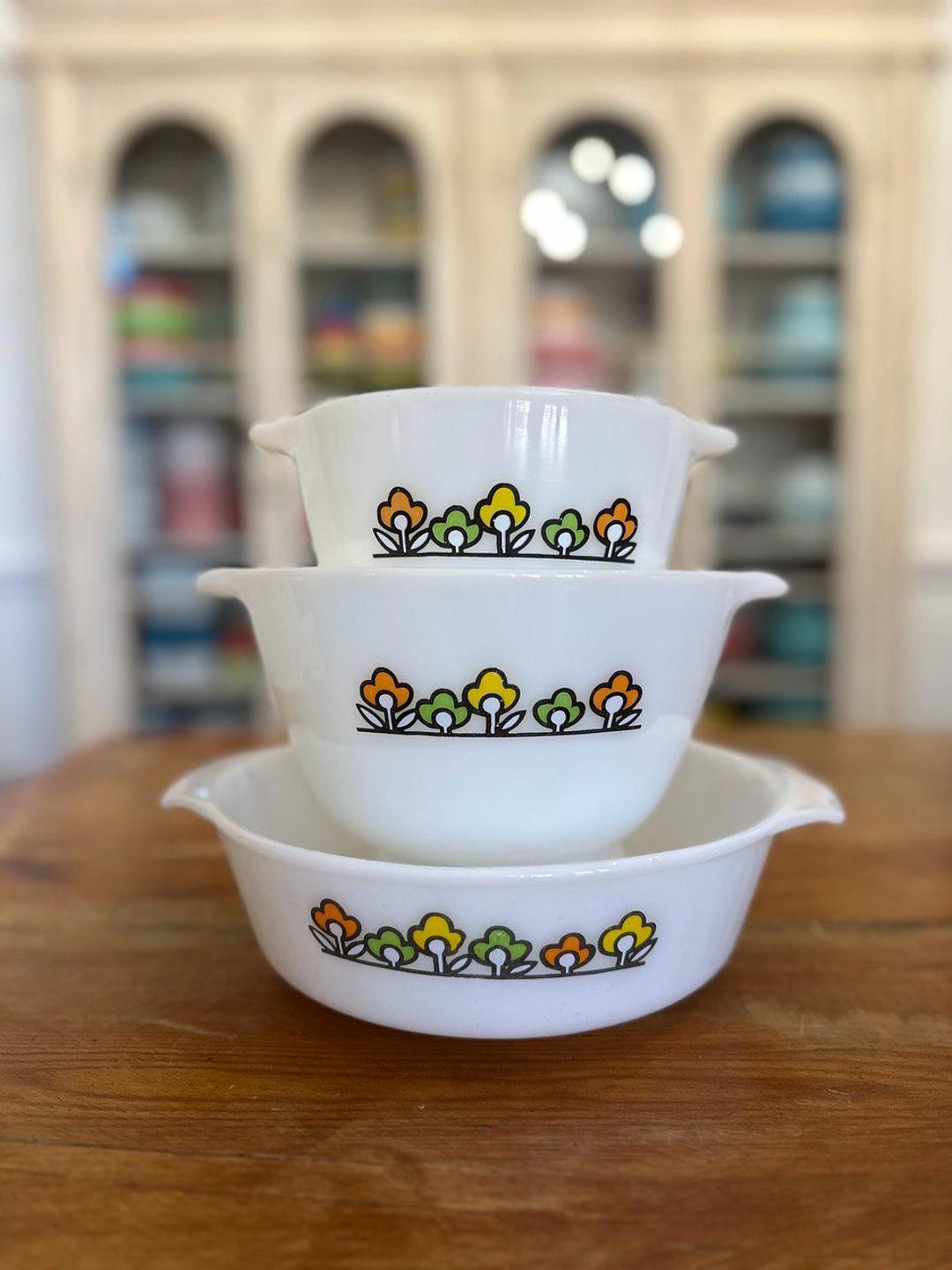 Vintage Anchor Hocking Fire King Summerfield Pattern Casserole Dishes ...