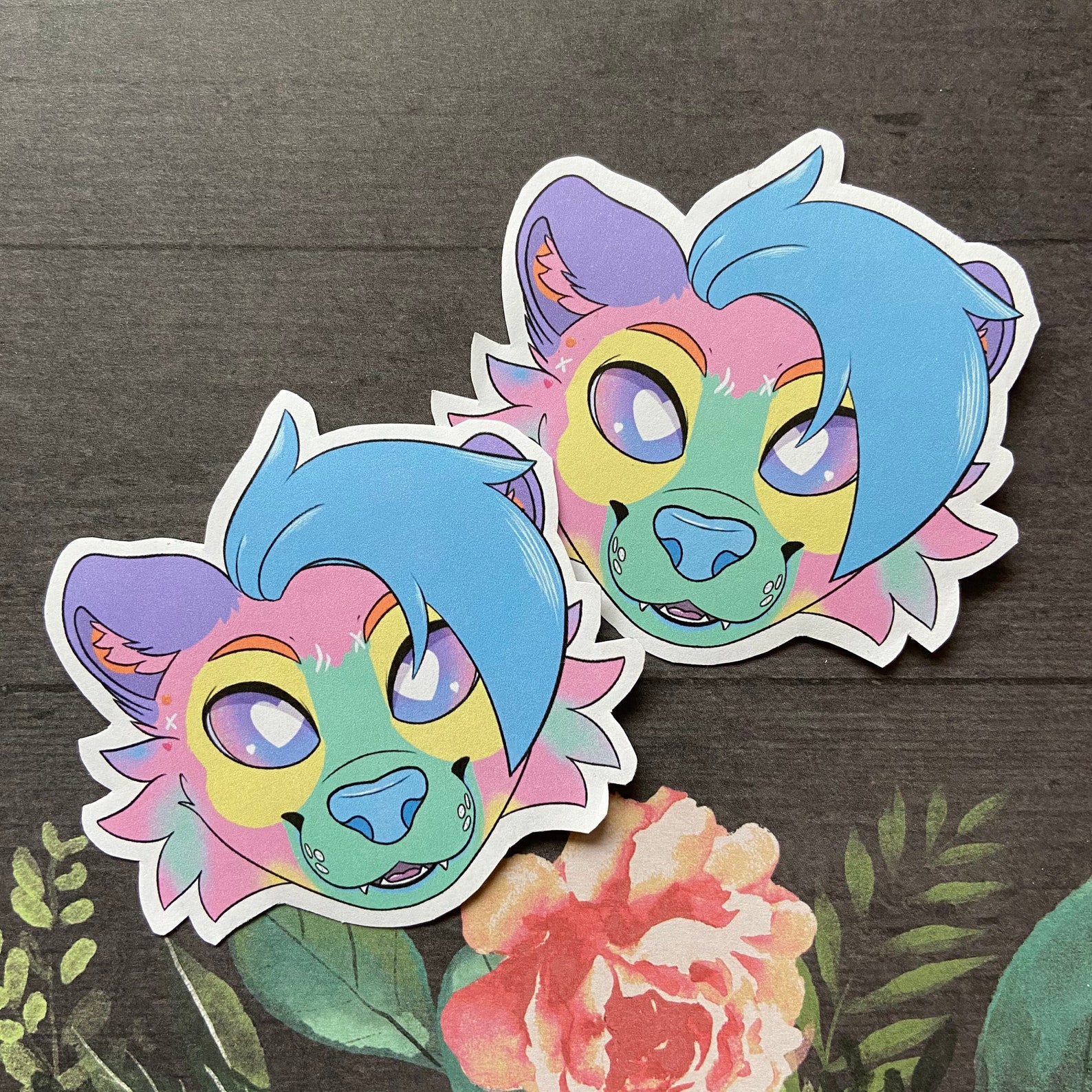 Two Custom Fursona Stickers | Etsy