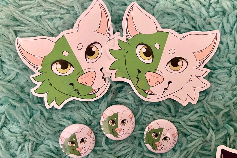 Custom Fursona Stickers and Pins Set | Etsy