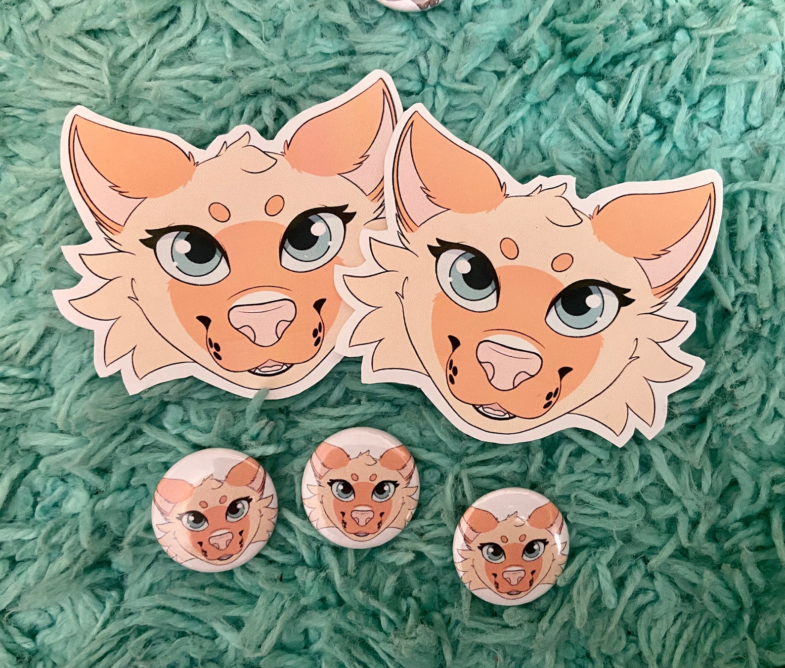 Custom Fursona Stickers and Pins Set | Etsy
