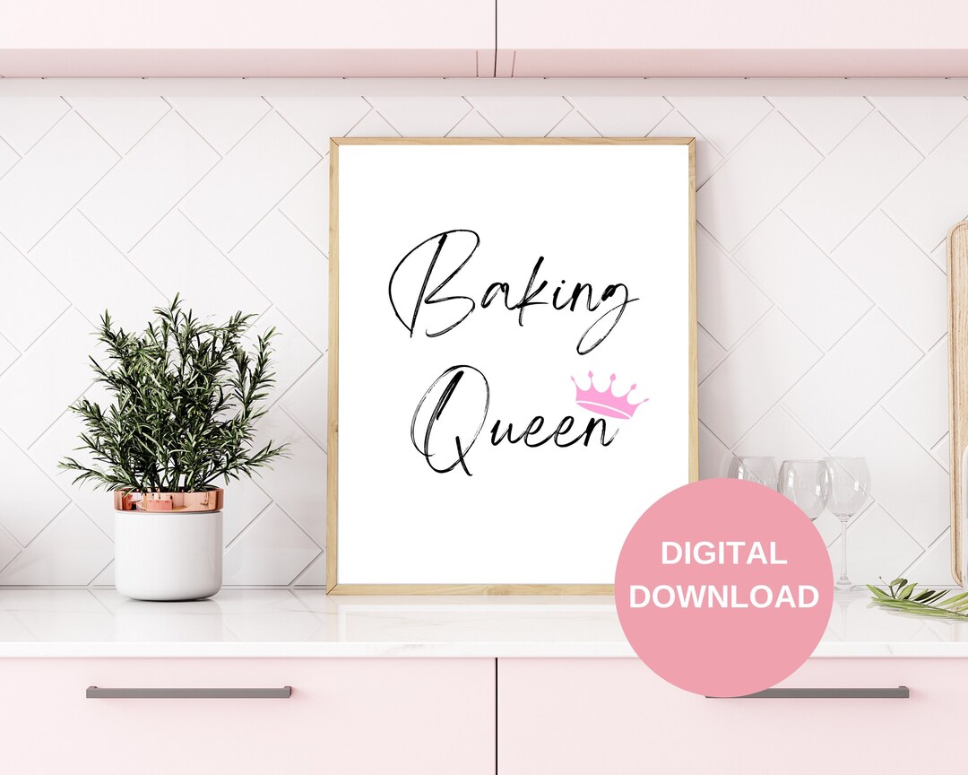 Baking Queen, Wall Decor, Baking Quotes, Cooking Quotes, Kitchen Decor ...