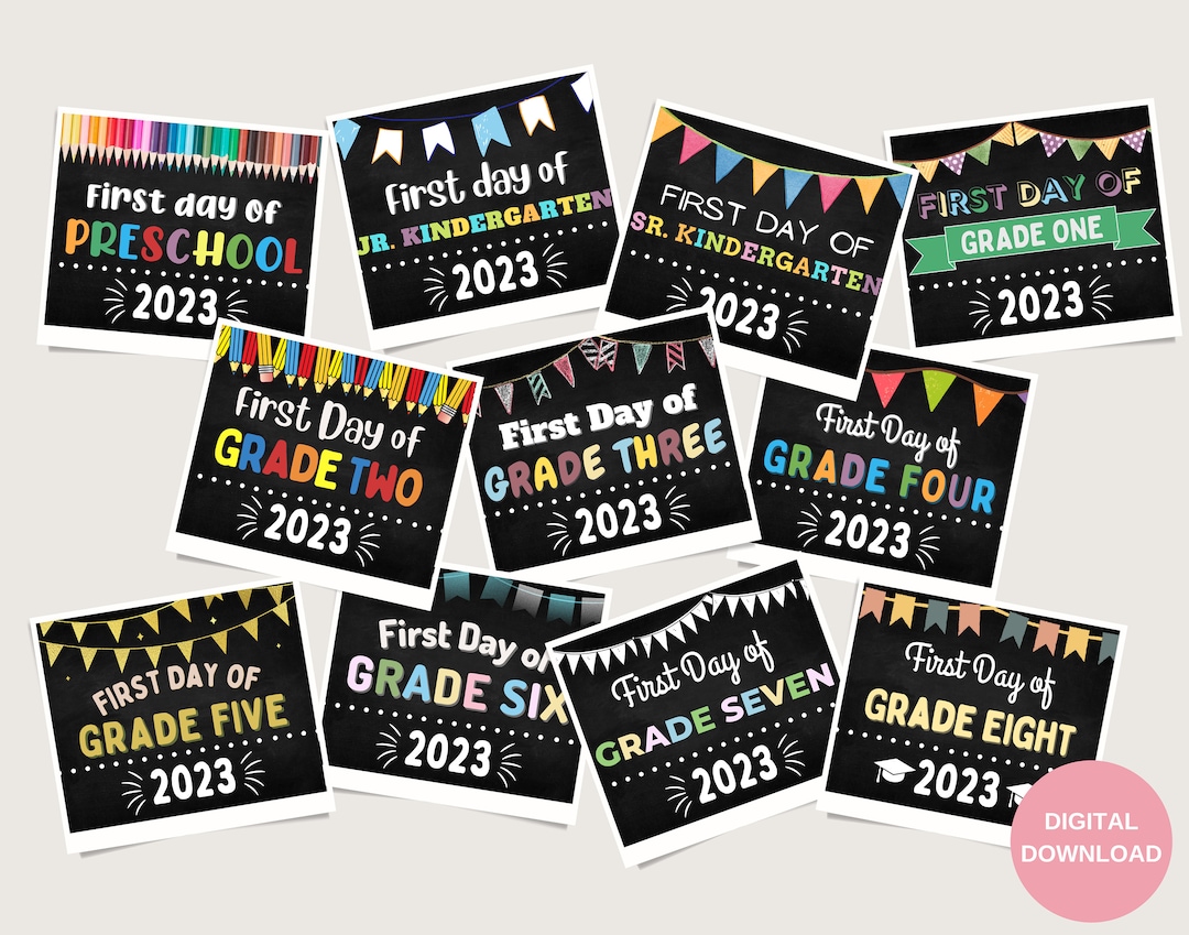 First Day of School Signs / Elementary School Boards / 8x10, 11x14 ...
