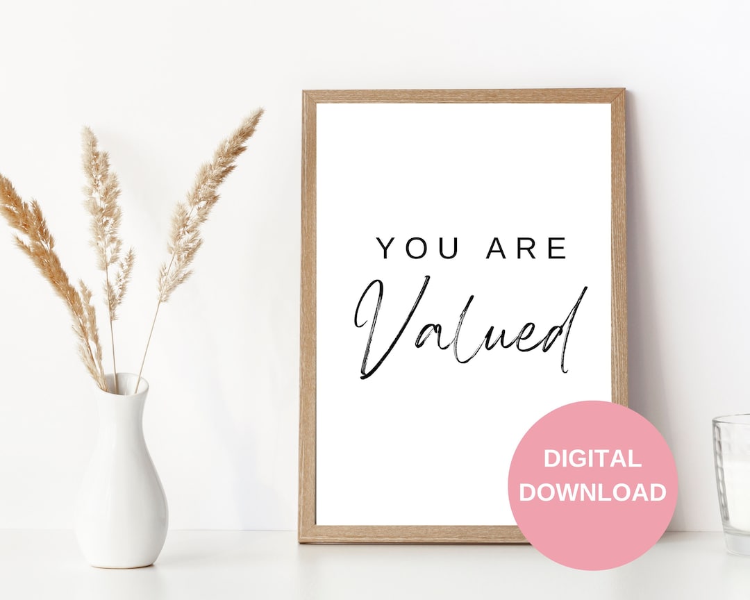 You Are Valued Wall Decor, Inspirational Quotes, Motivational Quotes ...