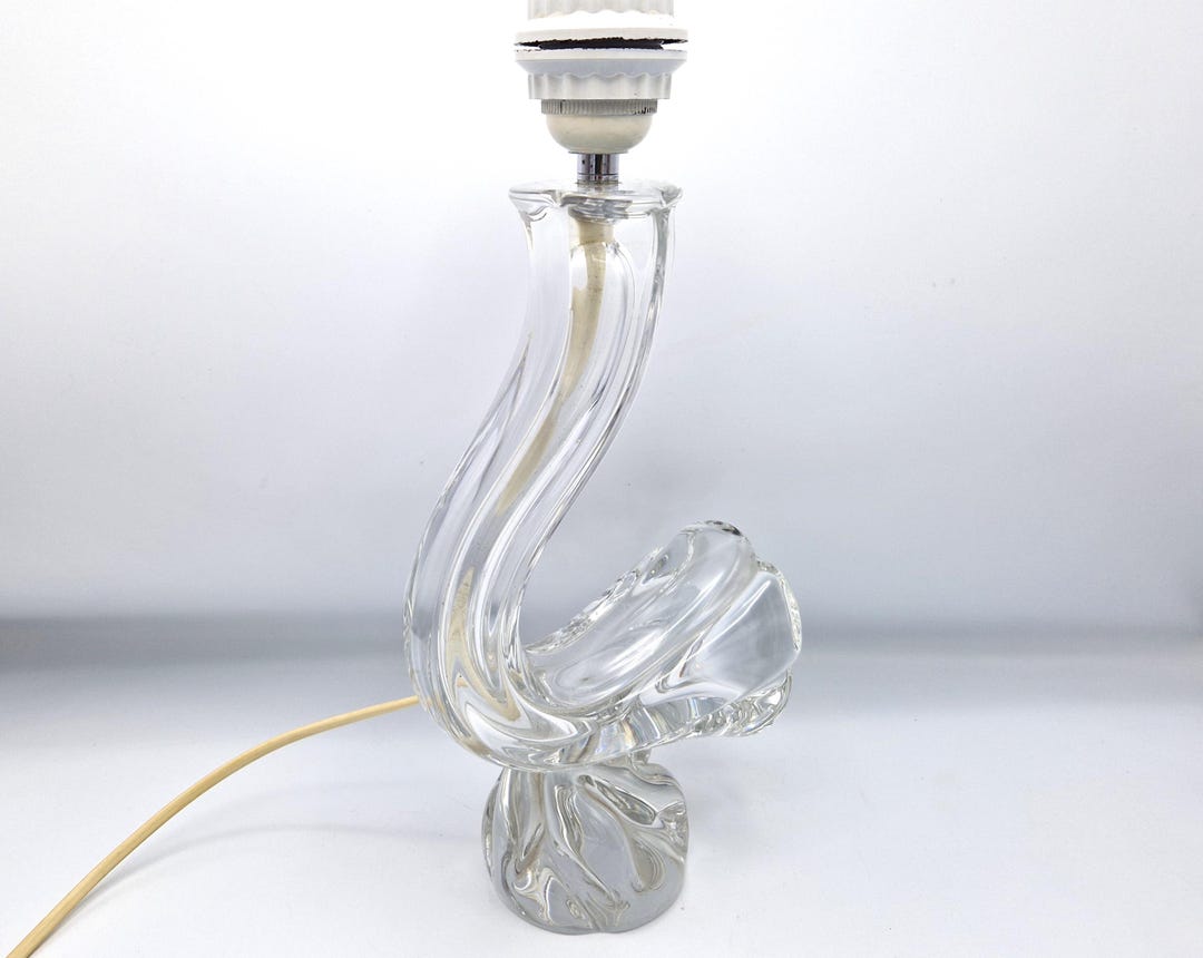 Crystal Daum Swan Table Light, 1960s - Etsy