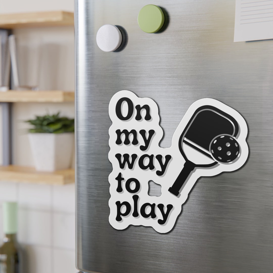 Pickleball Car Magnet – “on My Way to Play!” | Fun Paddle & Ball Design ...