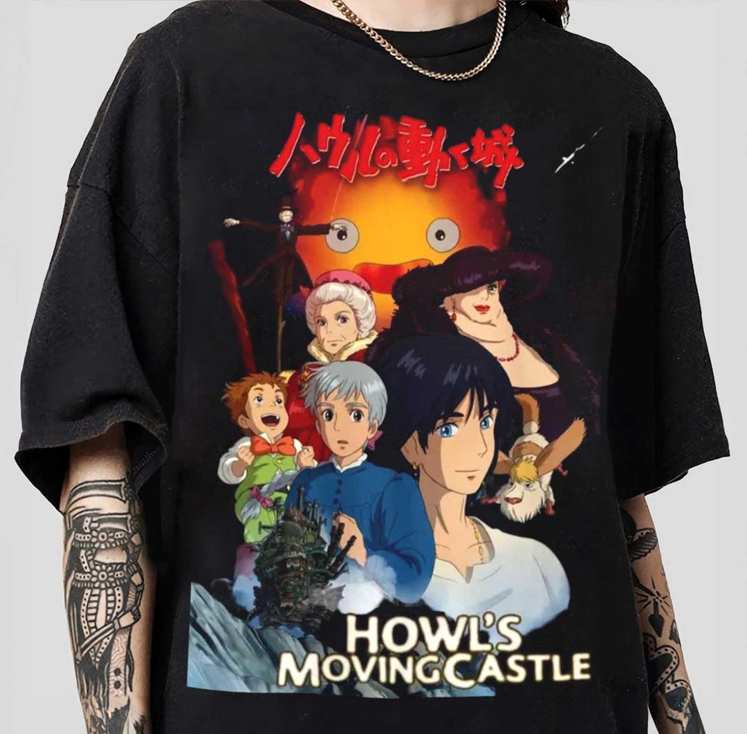 Vintage Howl' House Character Shirt, Howls Moving Castle Shirt, Ghibli ...