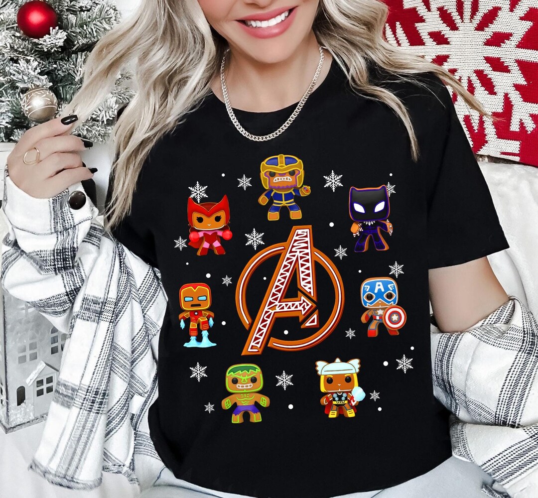 Vintage Avengers Gingerbread Shirt, Superhero Gingerbread Shirt, Disney ...