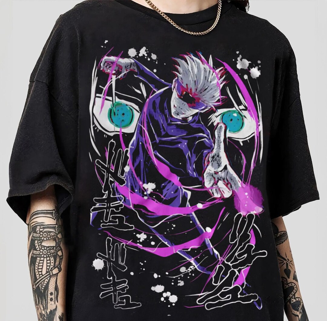 Vintage Gojo Satoru Anime Art Color Shirt, Satoru Gojo JJK T-shirt ...