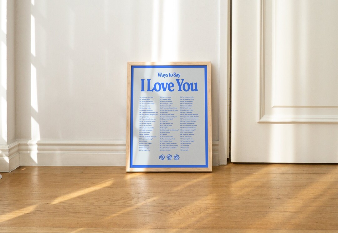 I Love You Wall Print, Digital Download Print, Cute Prints, Retro Wall ...