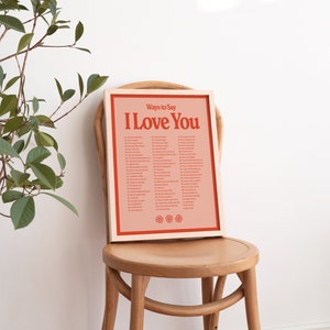 I Love You Wall Print, Digital Download Print, Retro Wall Decor, Large ...