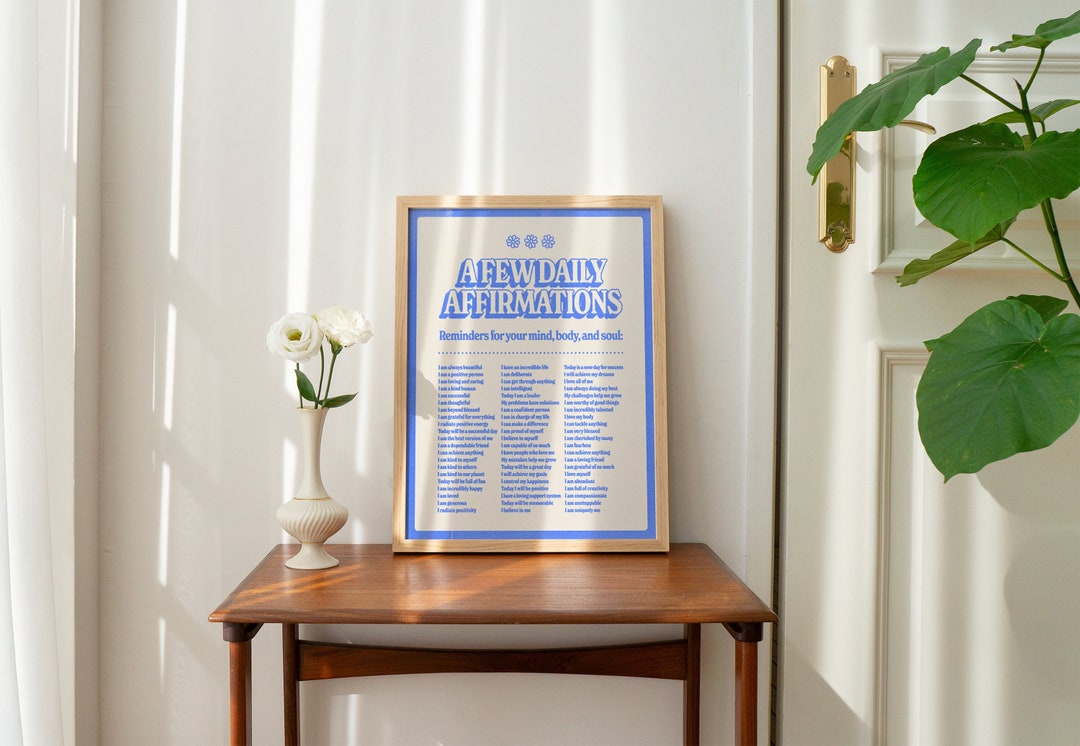 Affirmations Wall Print, Positive Affirmations, Digital Download Print ...
