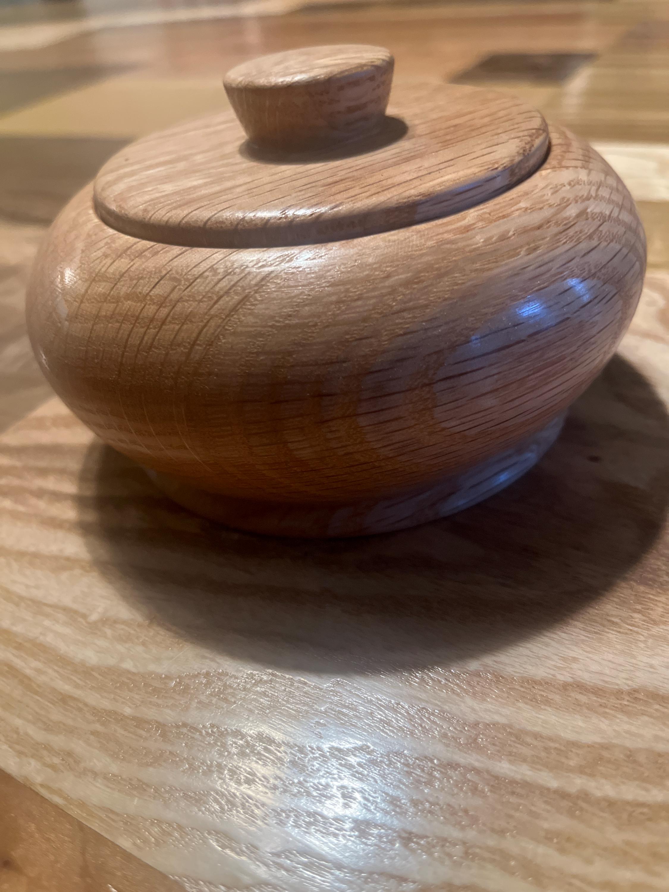 Red Oak Hollow Form Container With Lid - Etsy