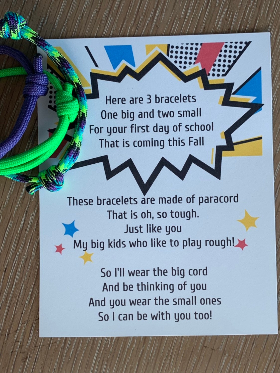 First Day of School Bracelets Parent With 2 Kids Set of 3 | Etsy