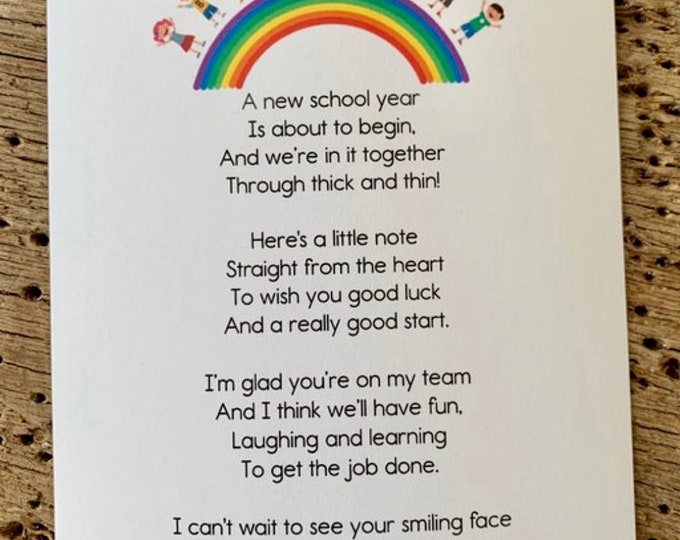 Student Gifts From Teacher, Meet the Teacher, Back to School Student ...