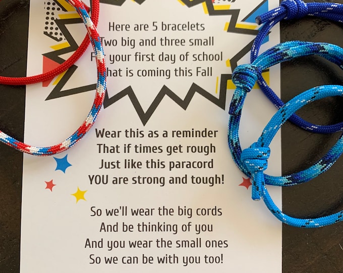 First Day of School Bracelets - Family Set of 5 Bracelets- 2 Parents ...