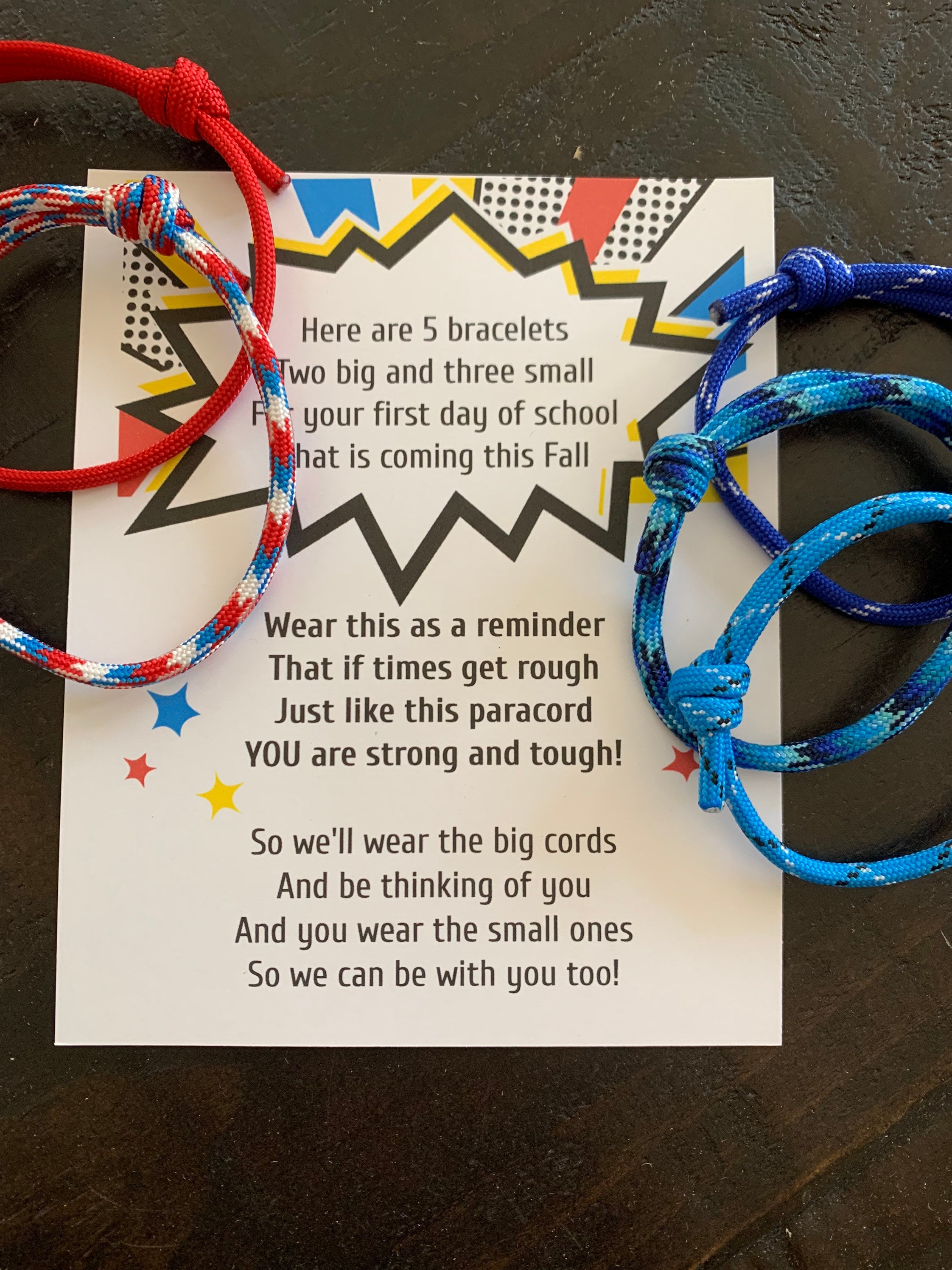First Day of School Bracelets - Family Set of 5 Bracelets- 2 Parents ...