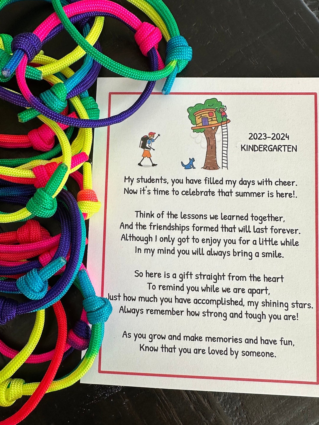 Gifts for Students - Last Day of School Bracelet and Card Sets - End of ...